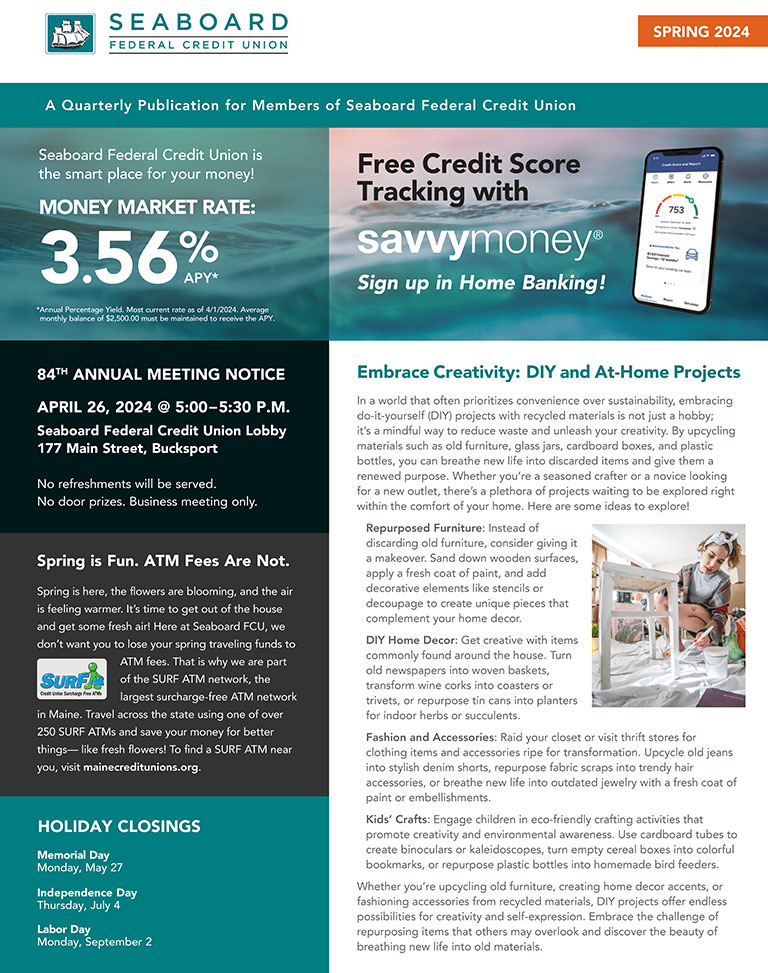 Seaboard Federal Credit Union - Locations in Bucksport, Ellsworth and Hermon, Maine